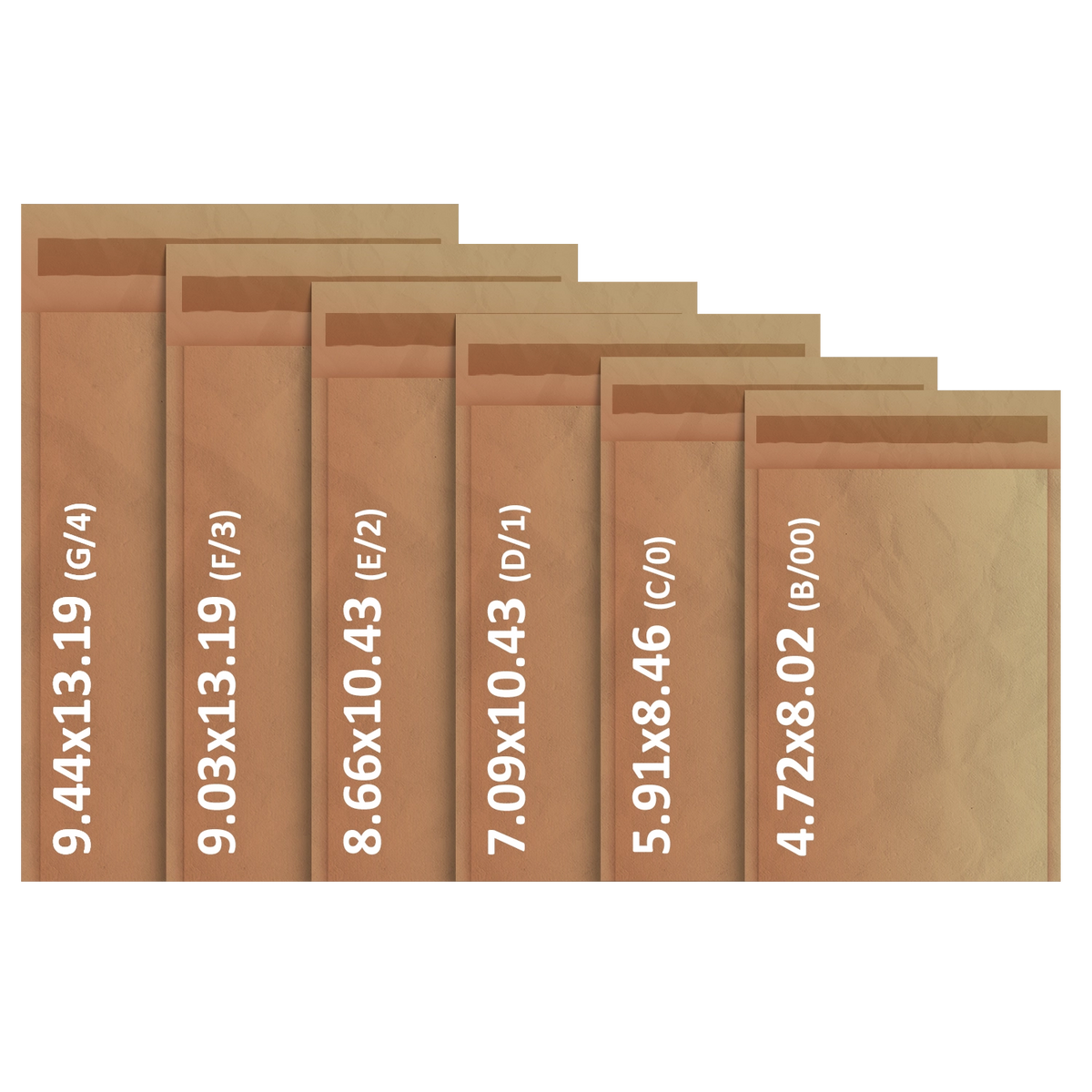 120x Kraft Brown Paper Padded Envelopes - Assorted Sizes