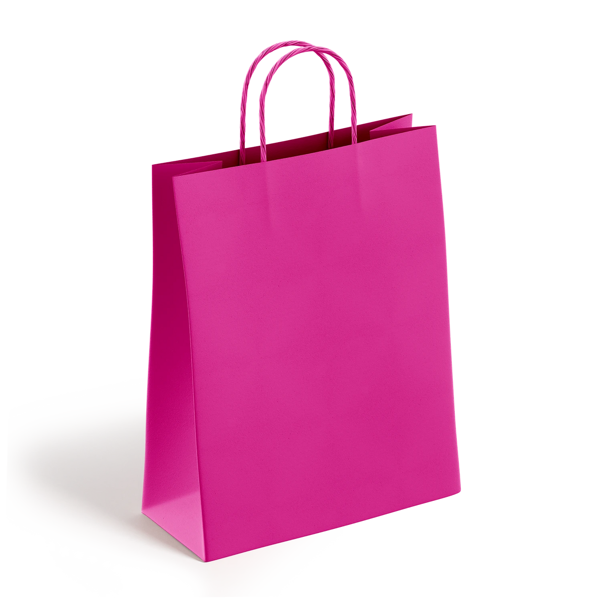 Hot Pink Paper Bags with Handles - FROM 0.29p Per Unit