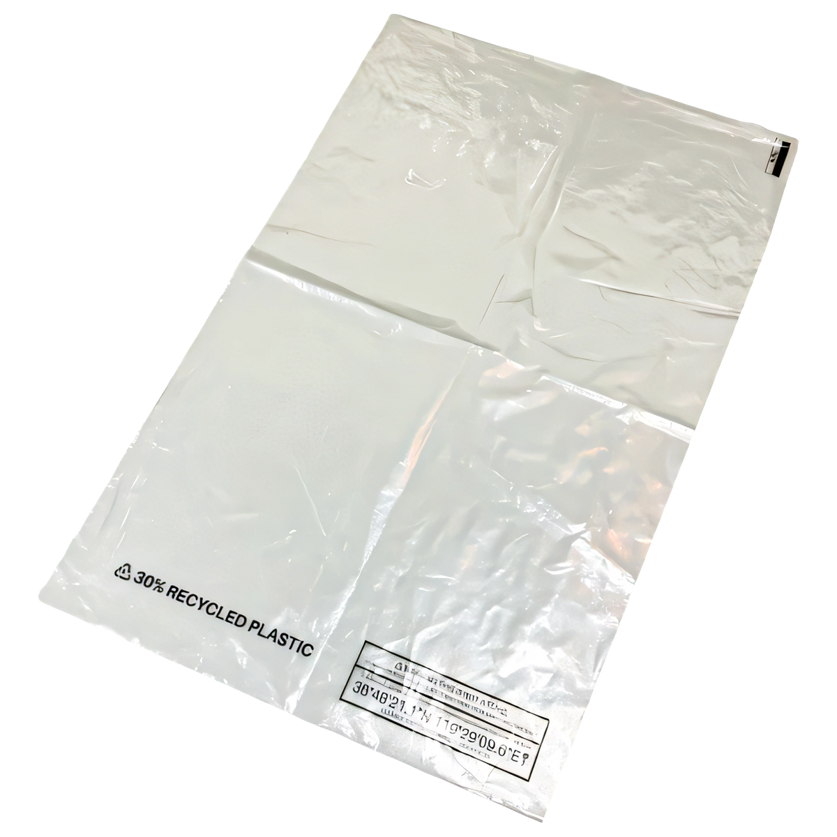 30% Recycled PCR LDPE Clear Bags 24x36 Inch